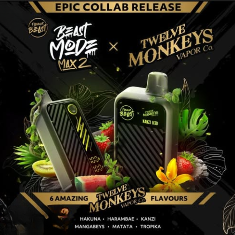 Twelve Monkeys X Flavour Beast Beast Mode Max 2 50k Disposable Vape ...