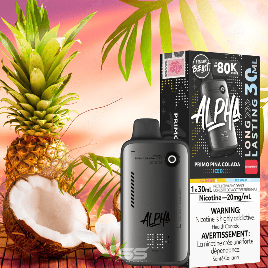 Vape jetable Flavour Beast Alpha 80K - Primo Pina Colada glacée au ...