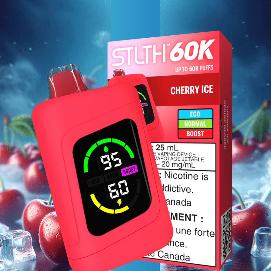 STLTH 60k Vape jetable - Cherry Ice à Regina Canada Vapexcape Vape ...